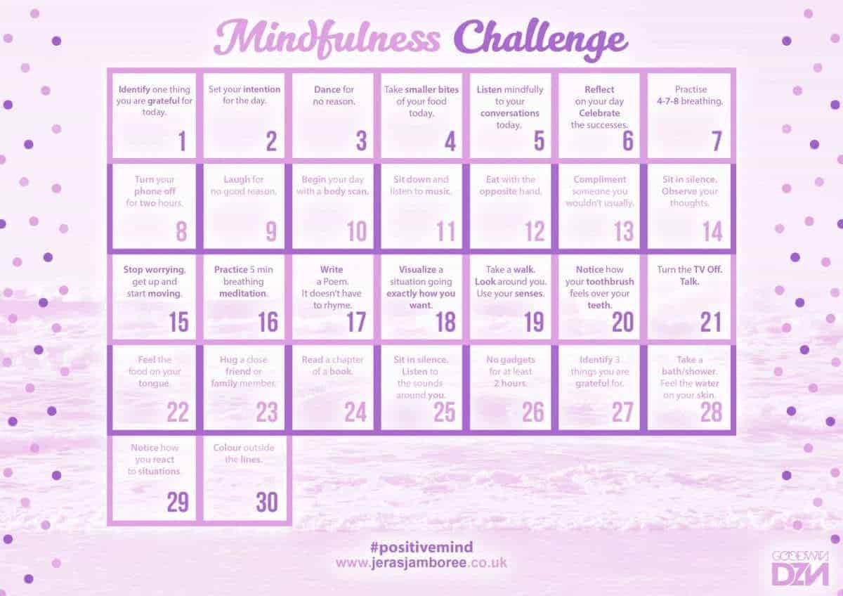 30 day Mindfulness Challenge - Jera's Jamboree