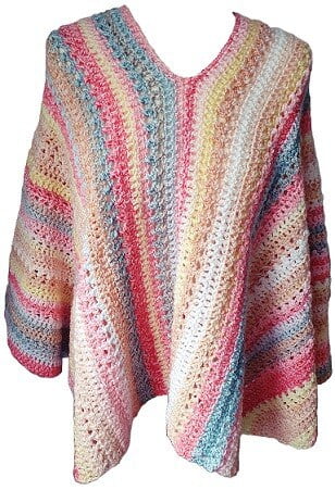 Crochet Poncho Pattern Cotton Candy - Jera's Jamboree