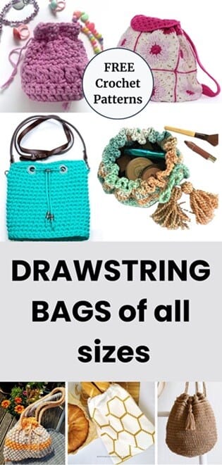15+ Crochet Drawstring Bag Patterns You’ll Want to Make Right Now ...