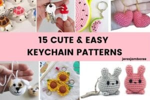 15 Easy Crochet Keychain Patterns Perfect for Scrap Yarn - Jera's Jamboree